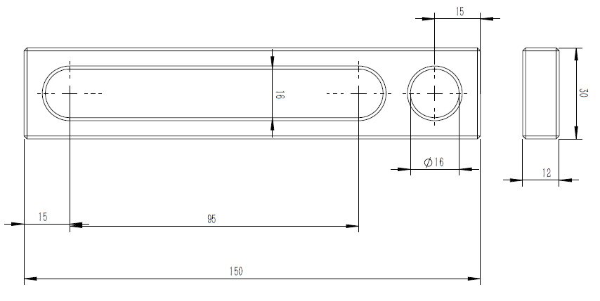WT16SB150 Straight Bar Stop - Hare & Forbes Machineryhouse