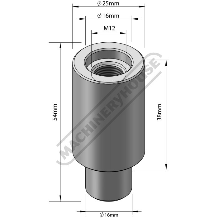SCA3816P 38mm x M12 Multi Purpose Riser/Stops (Spigot Type) 4pc Pack ...