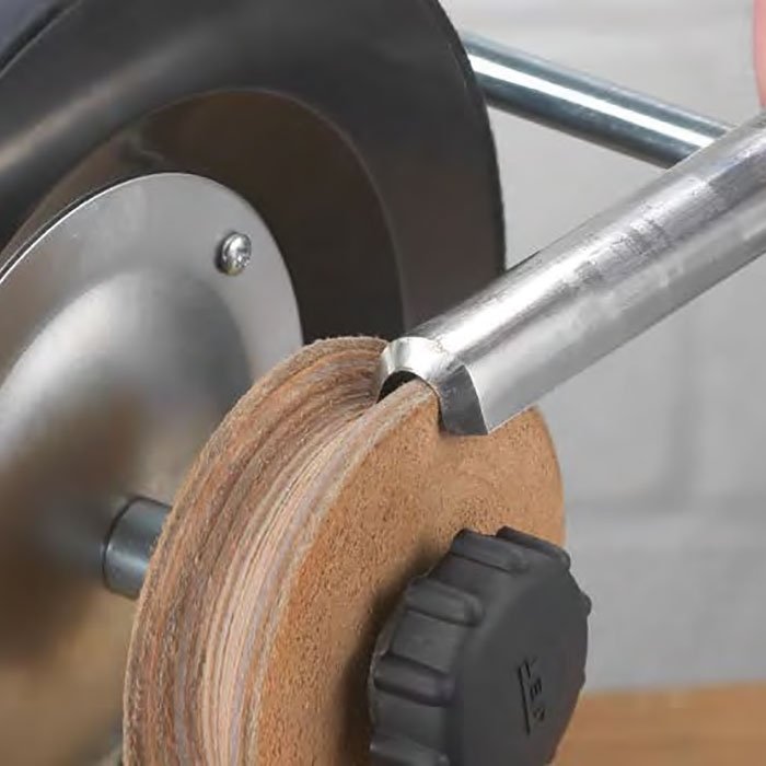 WG250/N Profiled Leather Honing Wheel - Hare & Forbes Machineryhouse