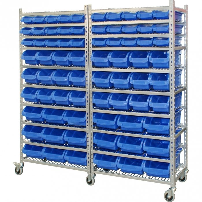 SR72 Mobile Storage Bin Rack - Hare & Forbes Machineryhouse