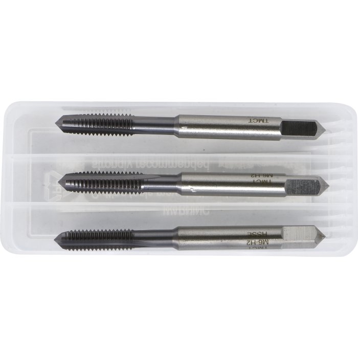 T8206 M6 x 1.0mm HSS Straight Flute 3pc Hand Tap Set - Hare & Forbes Machineryhouse