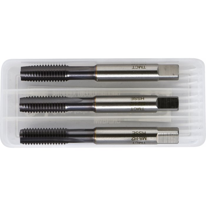 T8208 M8 x 1.25mm HSS Straight Flute 3pc Hand Tap Set - Hare & Forbes ...